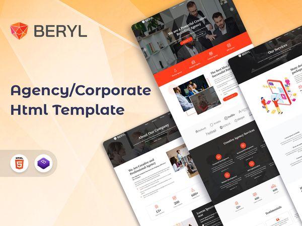 Beryl | Agency/Corporate HTML5 Template | Reactrepo