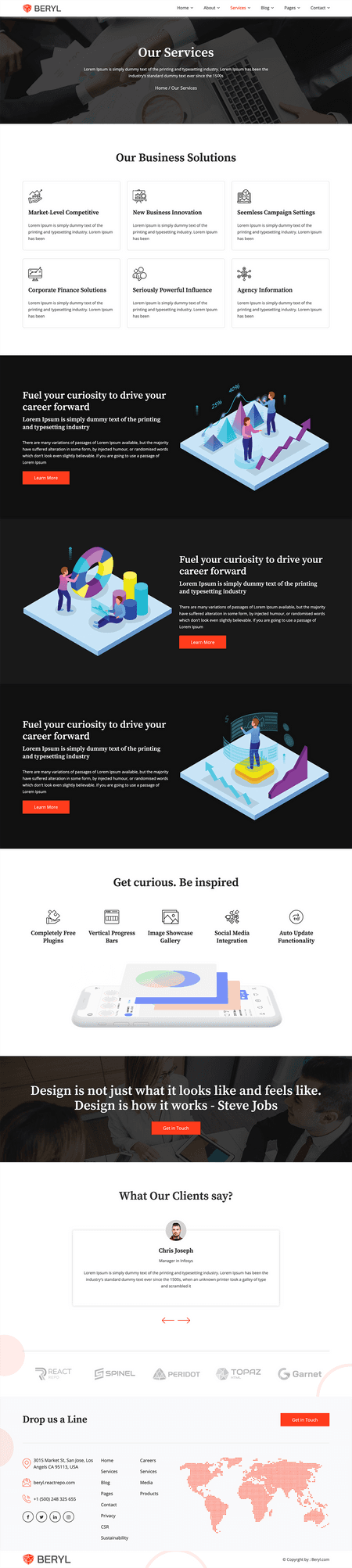 Beryl | Agency/Corporate HTML5 Template | Reactrepo