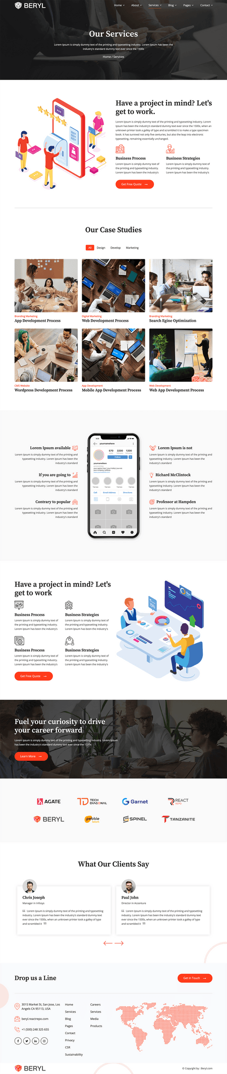 Beryl | Agency/Corporate HTML5 Template | Reactrepo