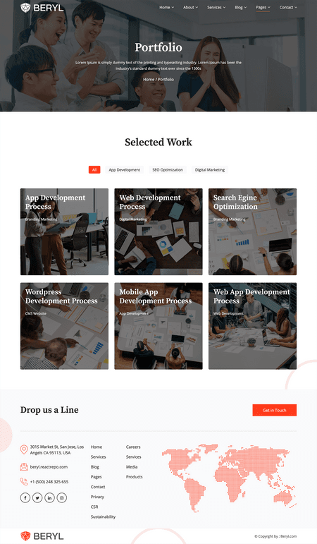 Beryl | Agency/Corporate HTML5 Template | Reactrepo
