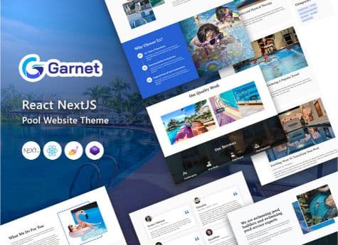 Garnet-Next - Nextjs Swimming Pool Theme | Reactrepo